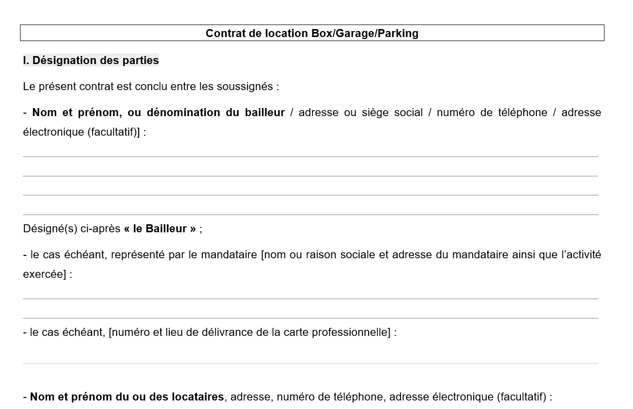 Contrat de location box de stockage (que doit-il stipuler ?)